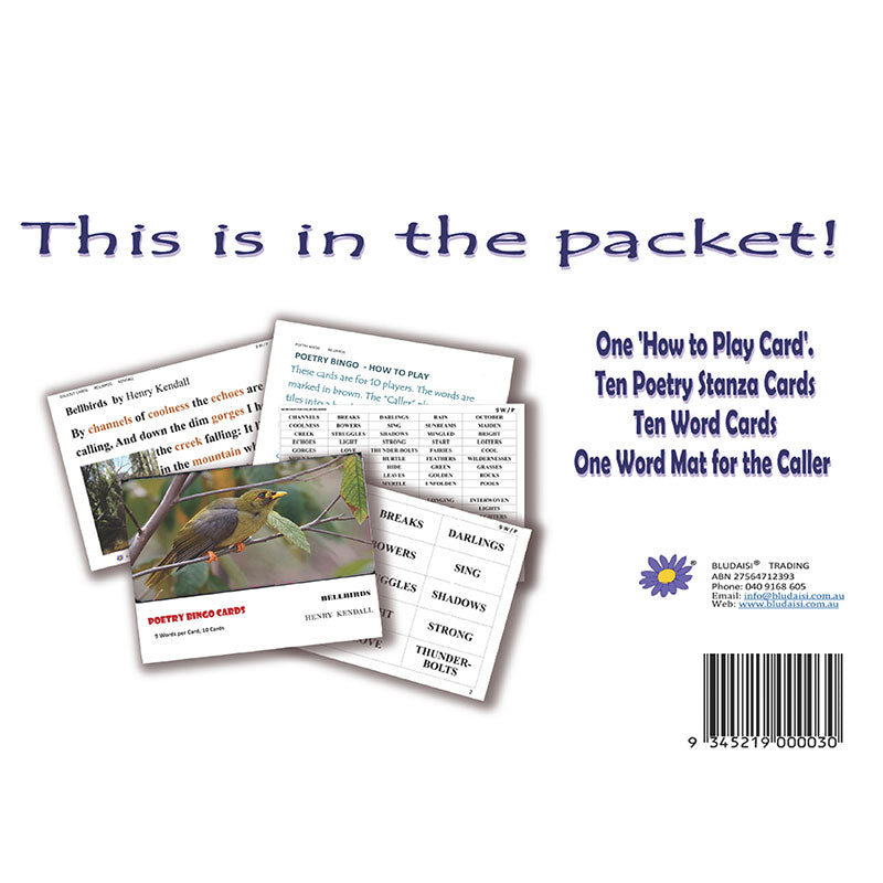 Poetry Bingo Cards – BLU DAISI® Games